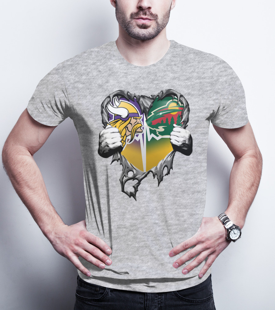 Minnesota Vikings Wild Heart Torn Concept T-Shirt