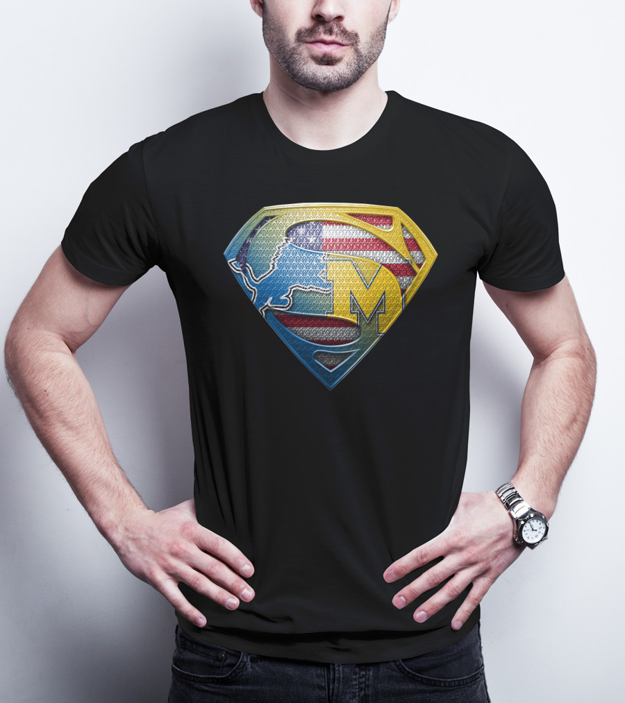 Superman Buffalo Michigan American Flag Logo Sspus077 T-Shirt