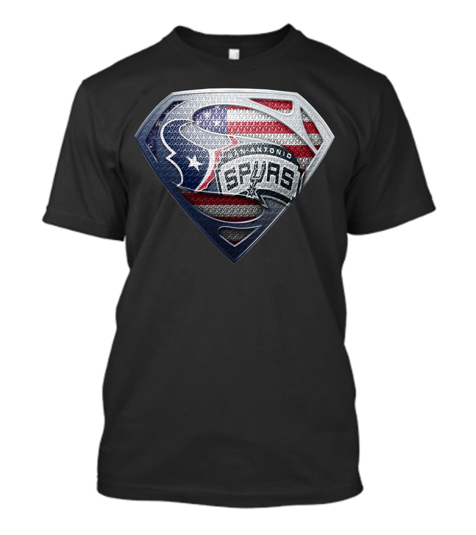 San Antonio Spurs Superman Logo Texas Flag T-Shirt