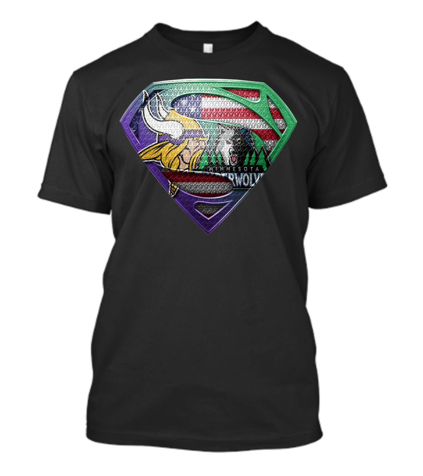 Minnesota Vikings Timberwolves Usa Superhero T-Shirt