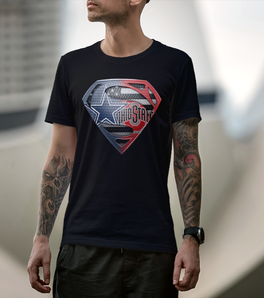 Cowboys Ohio State Superman Logo Fusion T-Shirt