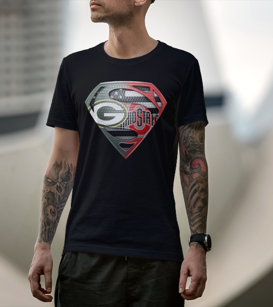 Packers Ohio State Superman Logo Fusion Sspus140 T-Shirt