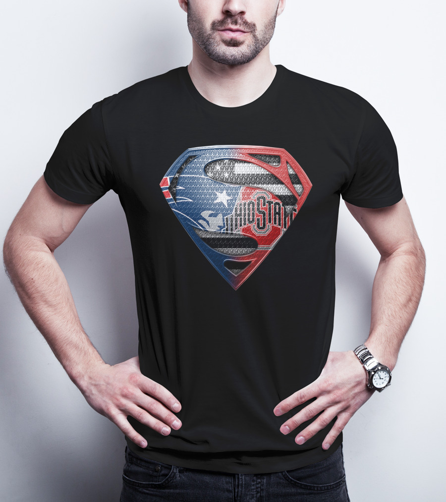 Ohio State Buckeyes Superman Logo With Stars And Stripes T-Shirt