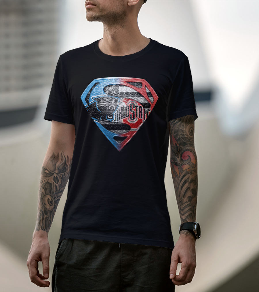 Carolina Panthers Ohio State Superman Shield T-Shirt