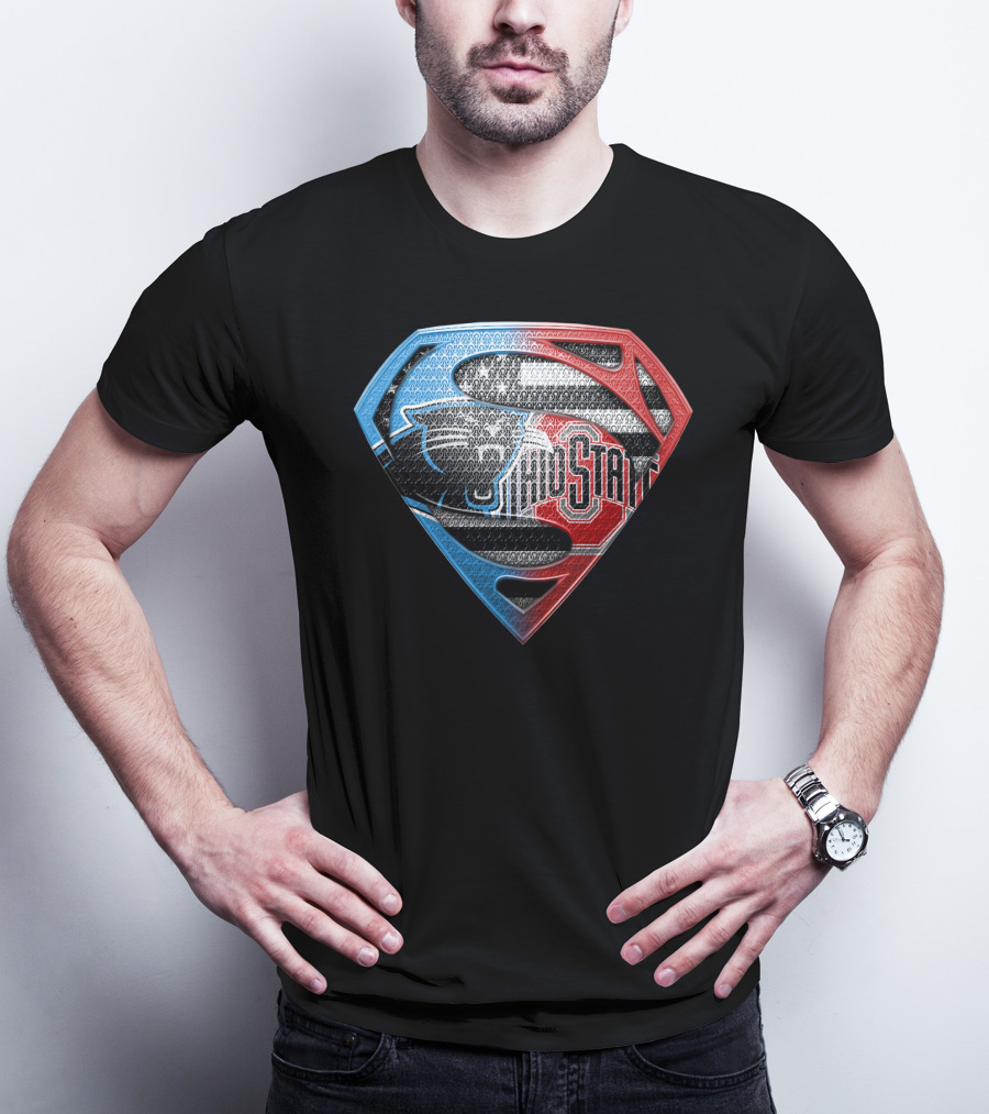 Carolina Panthers Ohio State Superman Shield T-Shirt