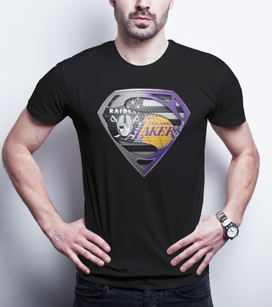 Los Angeles Lakers And Raiders Super Shield T-Shirt