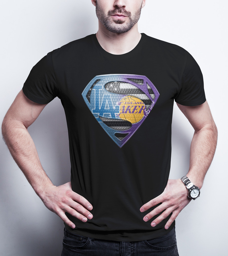 Lakers Superman Logo Los Angeles Basketball Icon Sspus156 T-Shirt