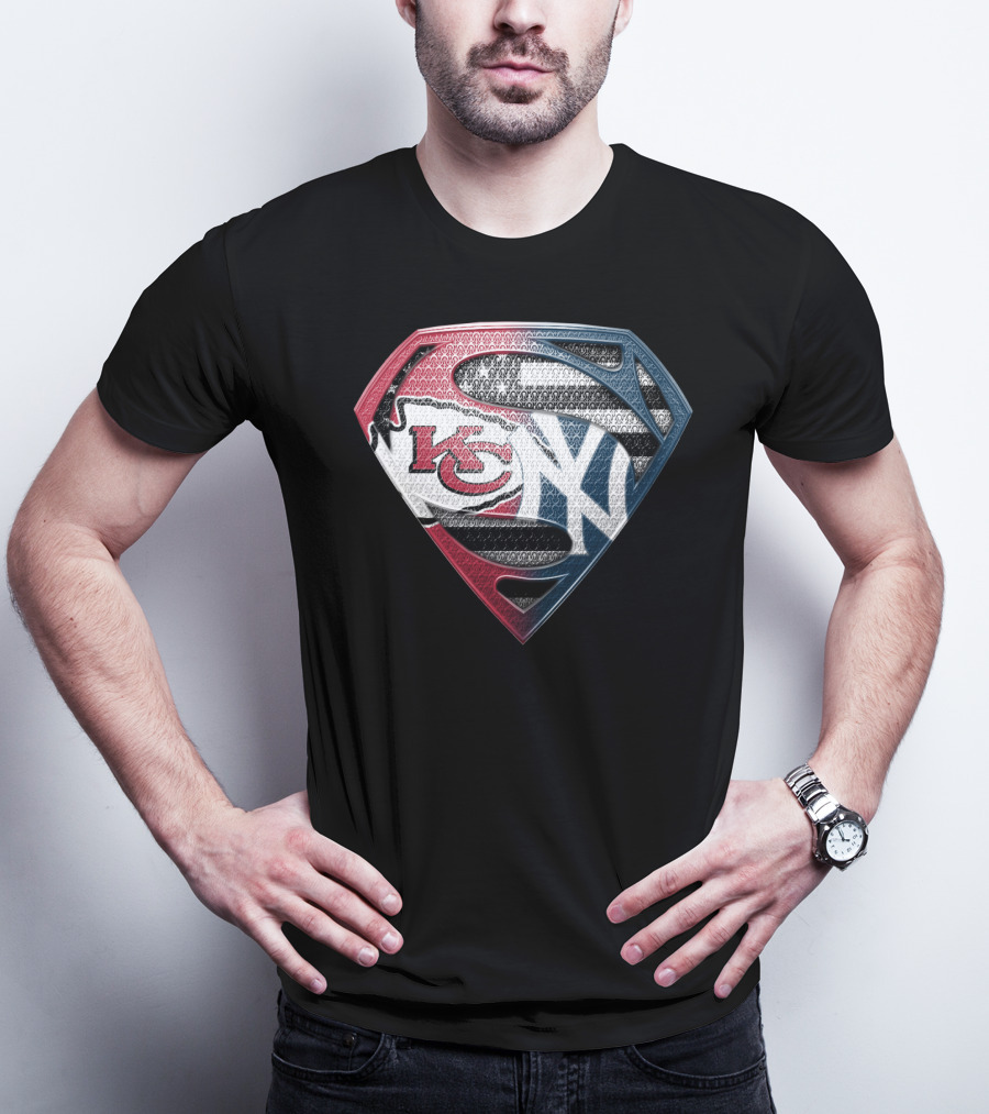 Kansas City Chiefs New York Yankees Superman T-Shirt