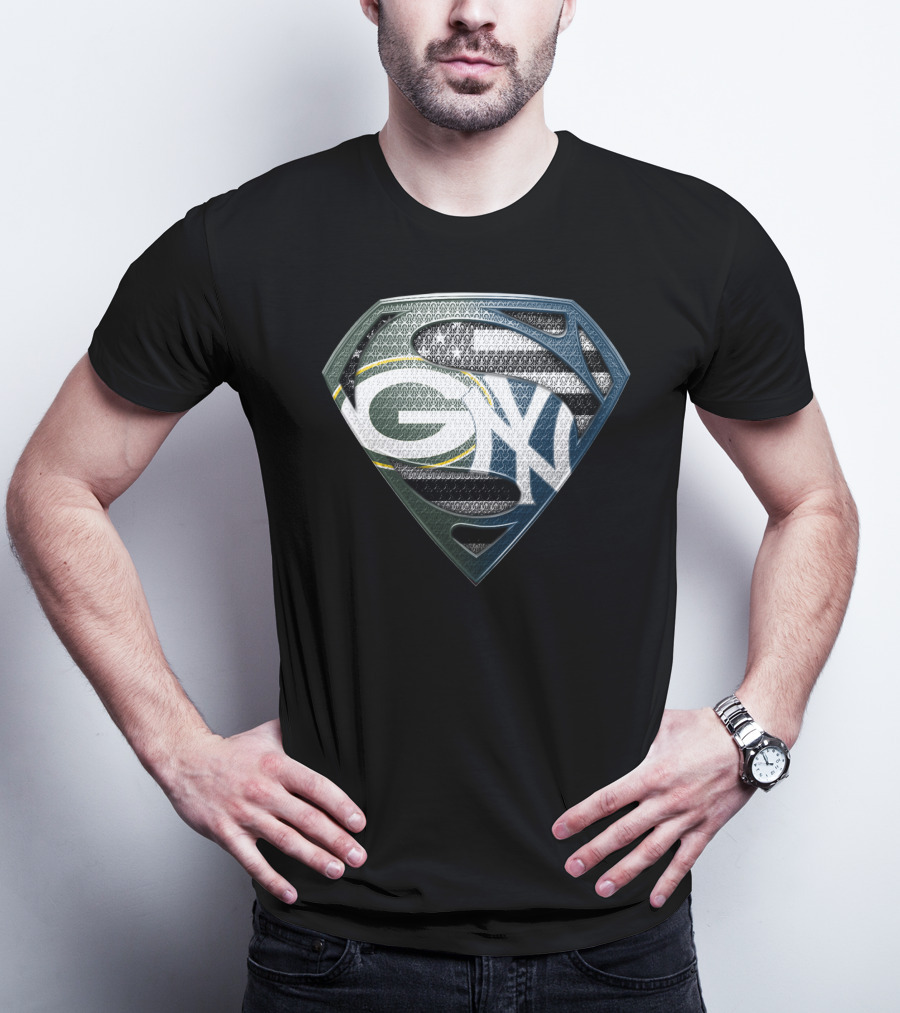 Green Bay Packers Superman Logo Shield Sspus168 T-Shirt