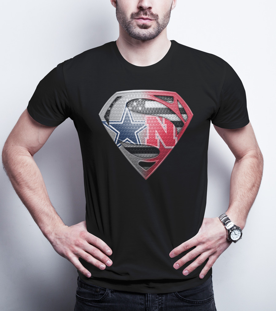 Cowboys Nebraska Fusion Superman Shield T-Shirt