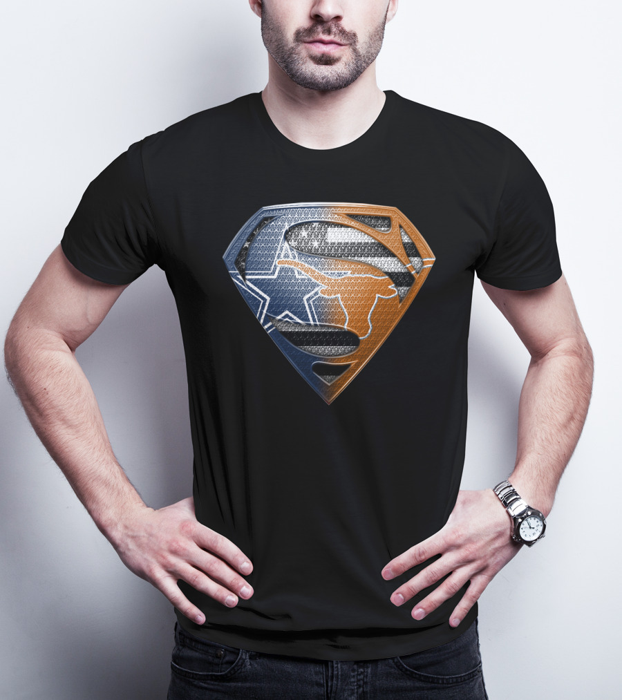 Texas Longhorns Dallas Cowboys Superman Logo Mashup T-Shirt