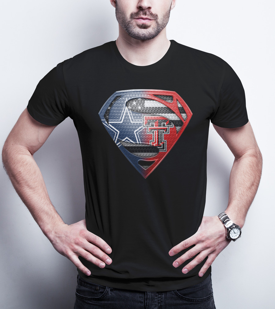 Dallas Texas Tech Superman Star Logo Fusion T-Shirt