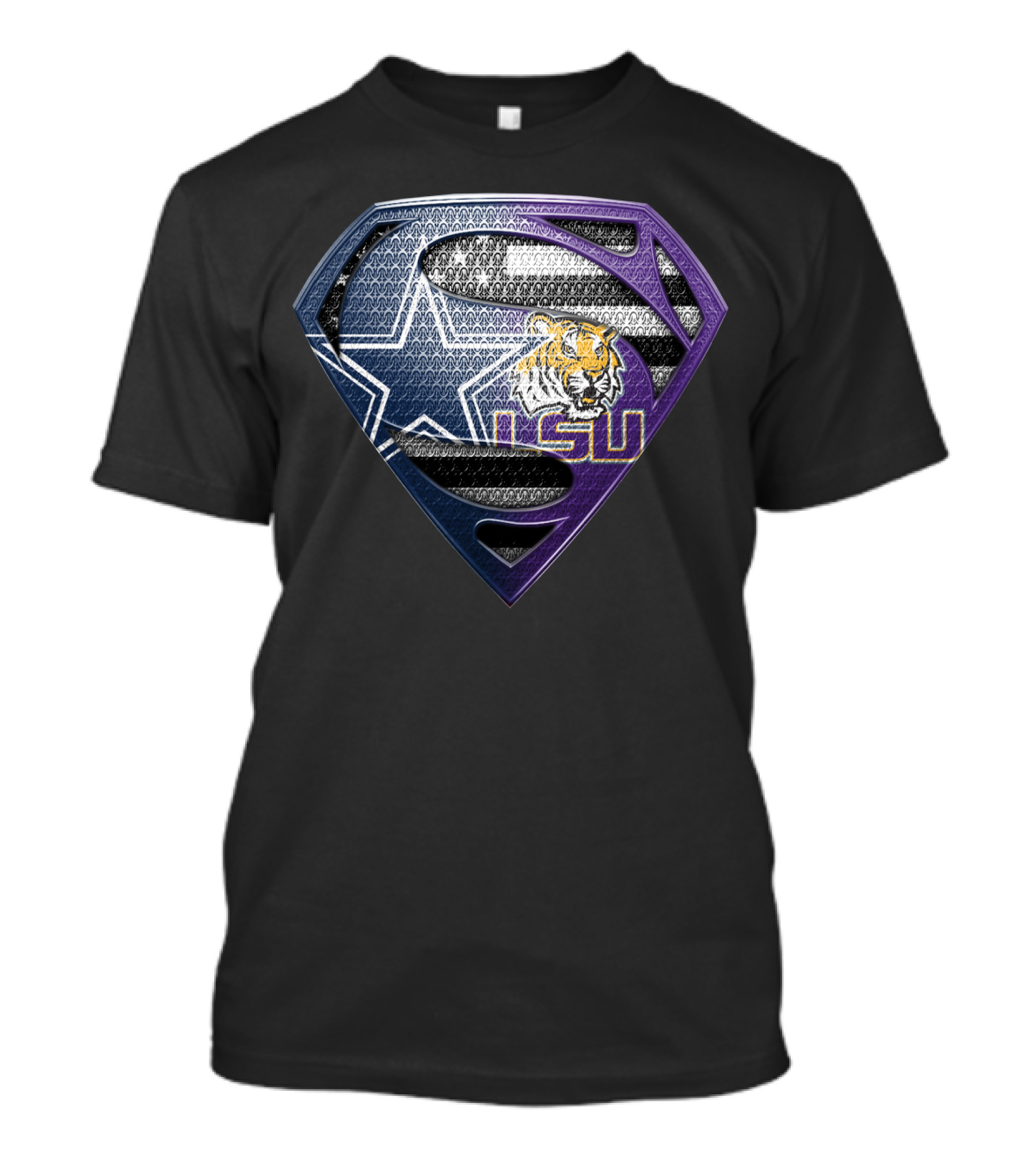 Lsu Tigers Superman Dallas Cowboys Logo Cross Blend T-Shirt