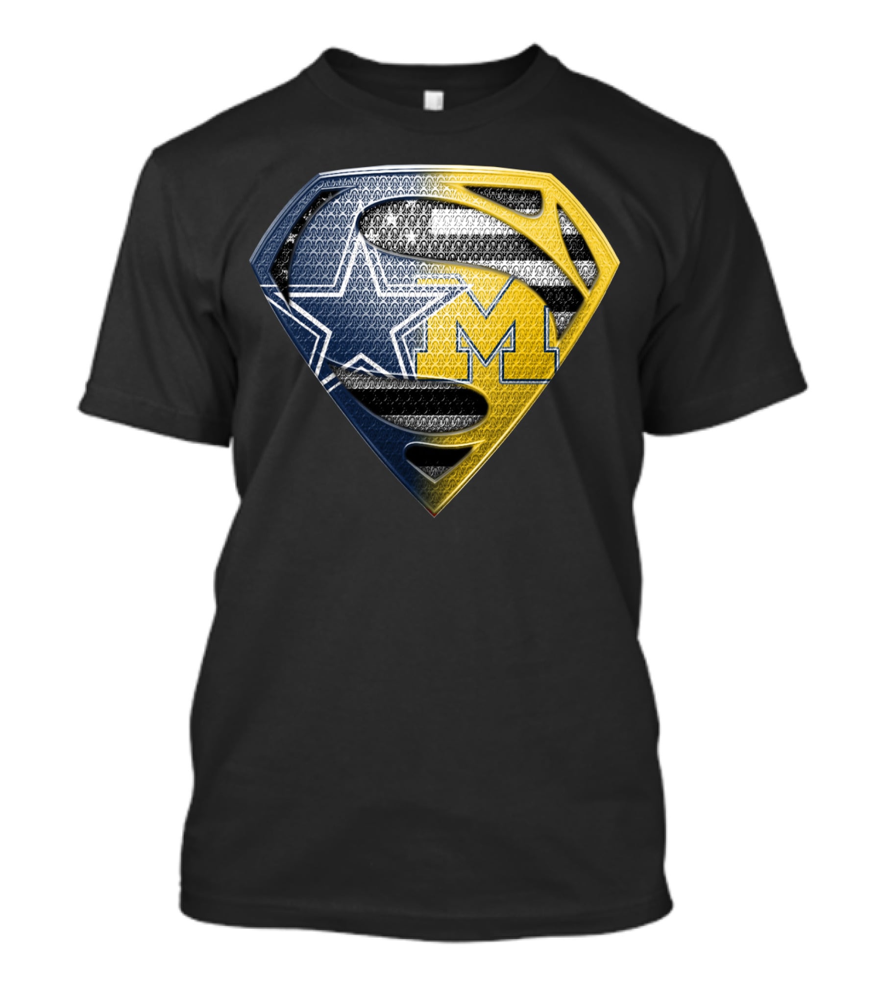 Superman Shield Dallas Cowboys Michigan Wolverines Logo Mashup T-Shirt
