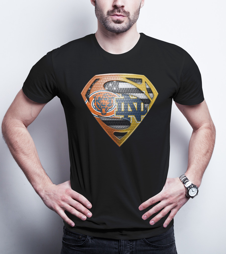 Chicago Bears Notre Dame Fighting Irish Superman T-Shirt