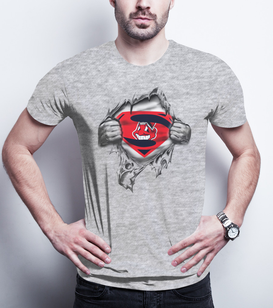 Superman Cleveland Baseball Chief Wahoo Logo Spmxa030 T-Shirt