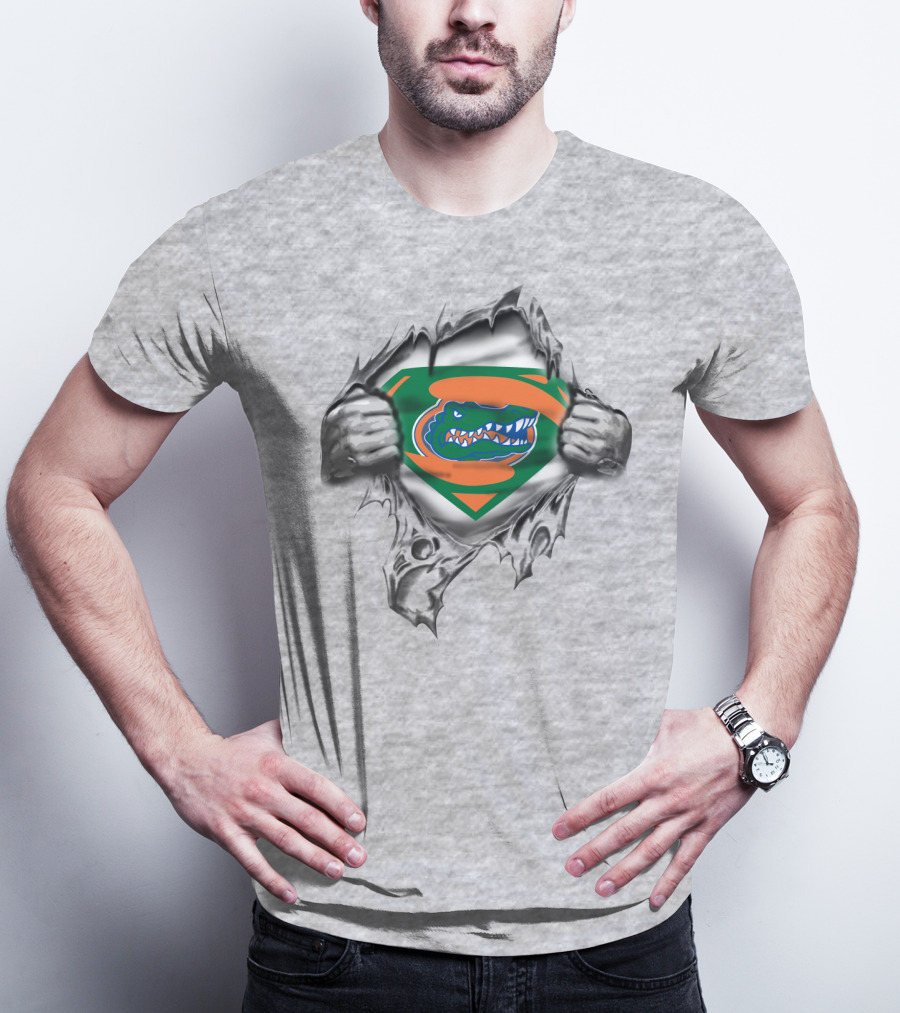 Florida Gators Logo Superhero Rip T-Shirt