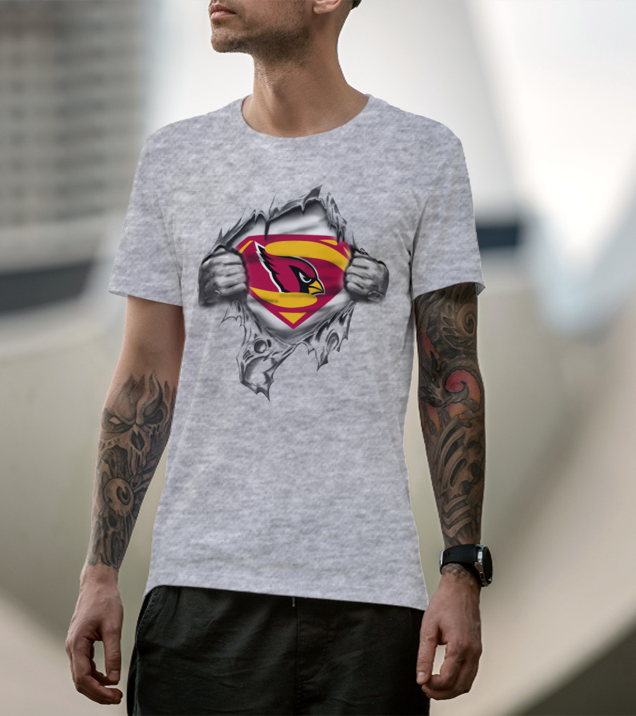 Spmxa098 Arizona Cardinals Superman Logo Superhero Fan T-Shirt