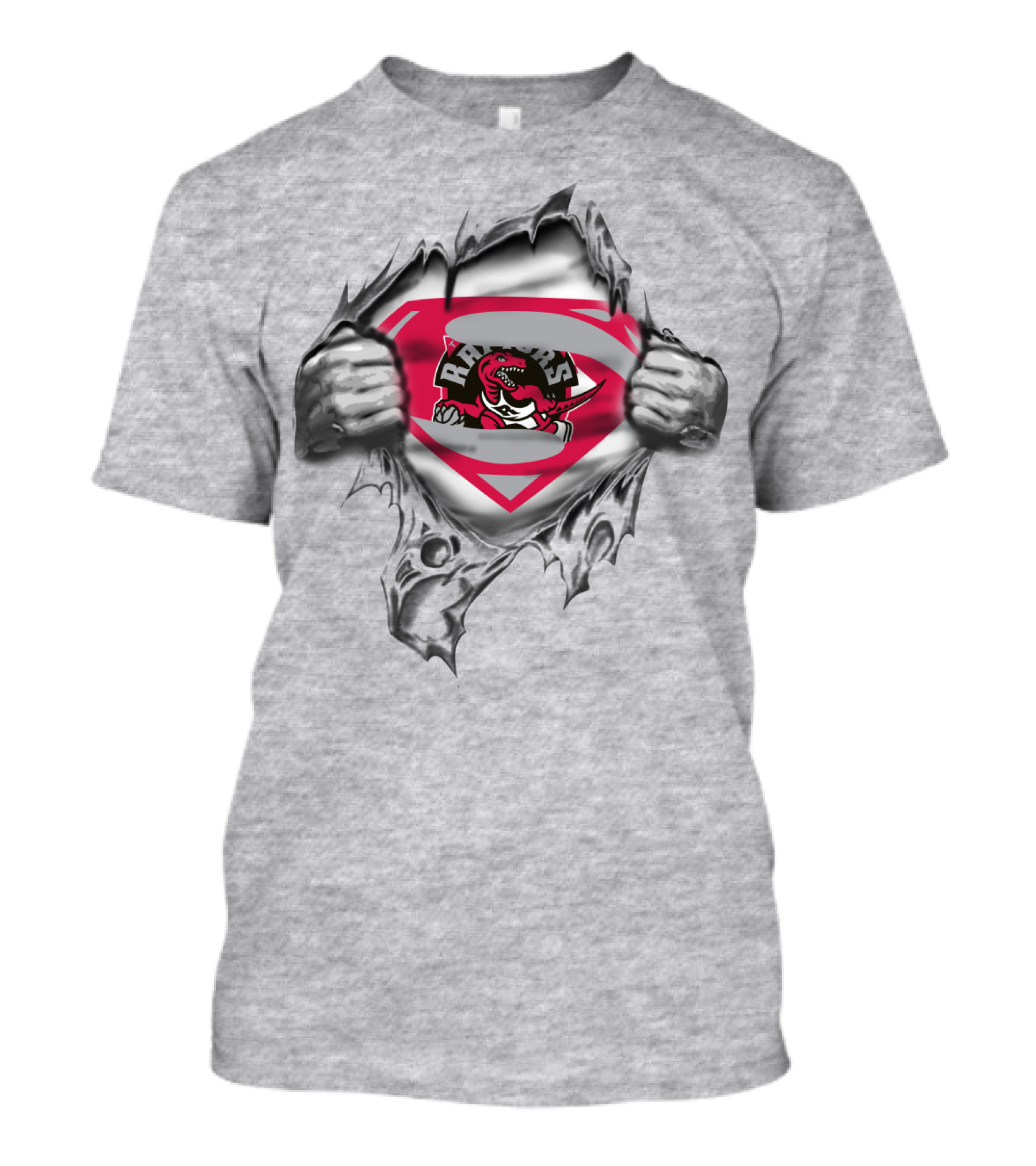 Raptors Superhero Logo Ripped Chest T-Shirt