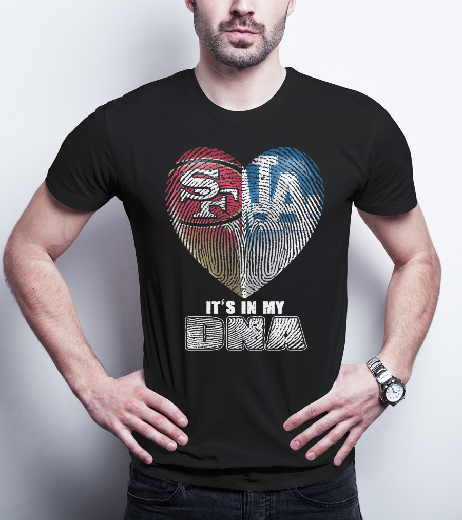 It's In My Dna La Sf Heart Fingerprint T-Shirt
