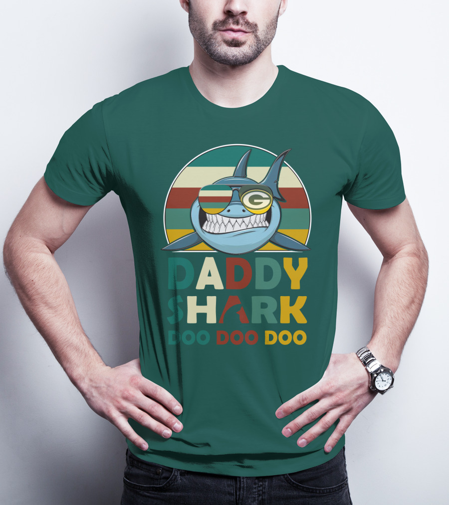 Daddy Shark Green Bay Packers Doo Doo Doo T-Shirt
