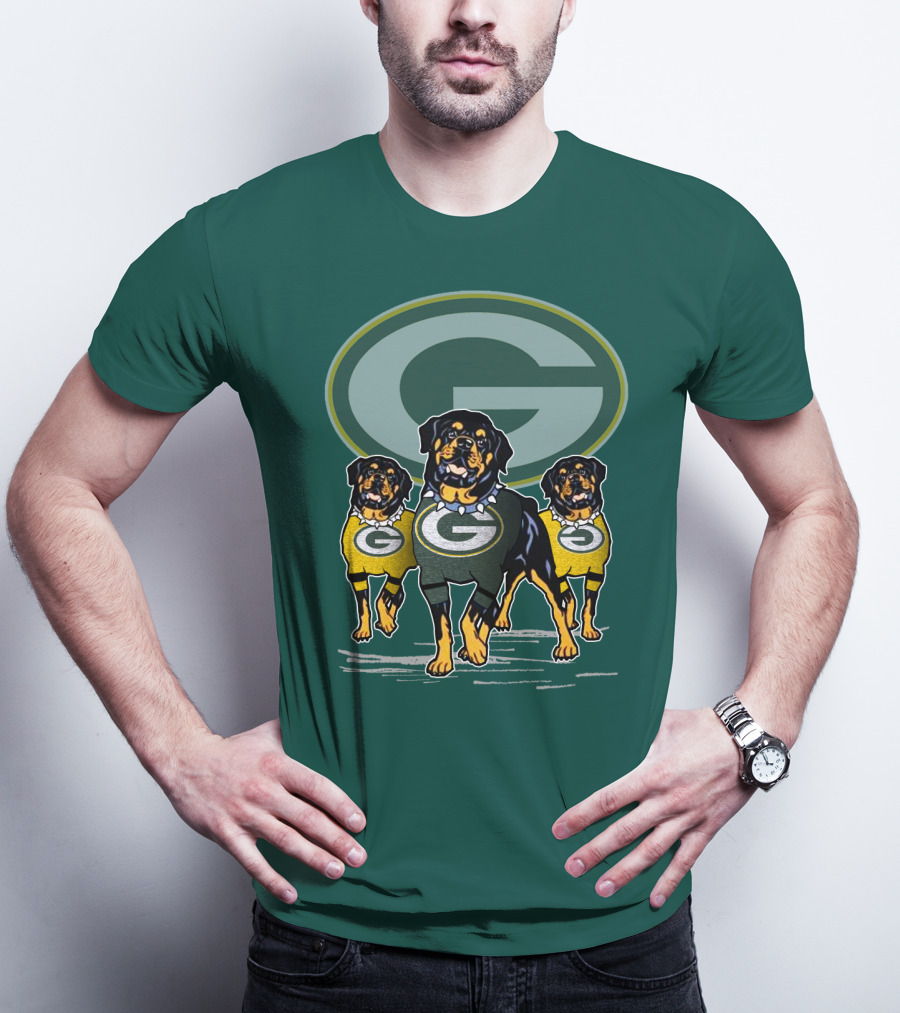 Green Bay Packers Rottweiler Trio T-Shirt