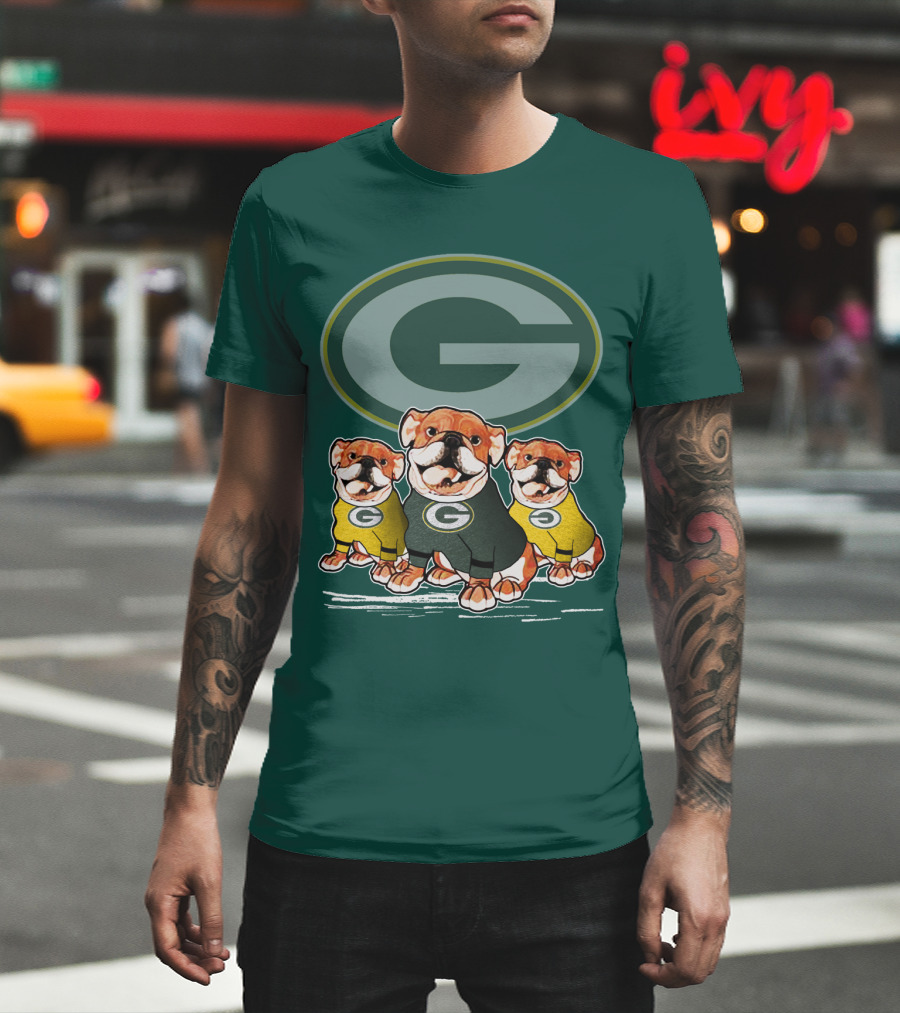 Green Bay Packers Dogs Trio T-Shirt