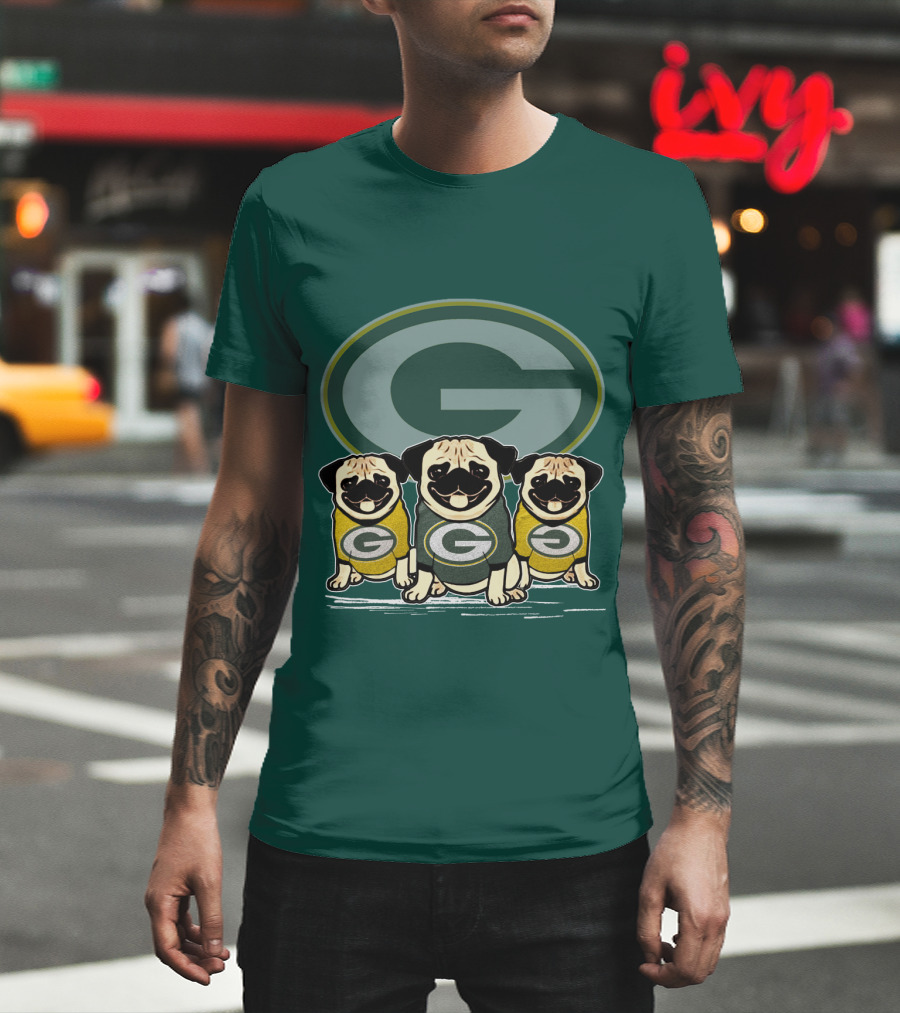 Green Bay Packers G Logo Pugs T-Shirt