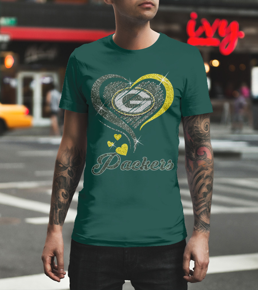 Packers Heart Logo Sparkle T-Shirt