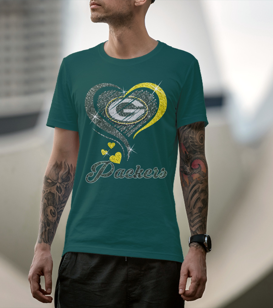 Packers Heart Logo Sparkle T-Shirt