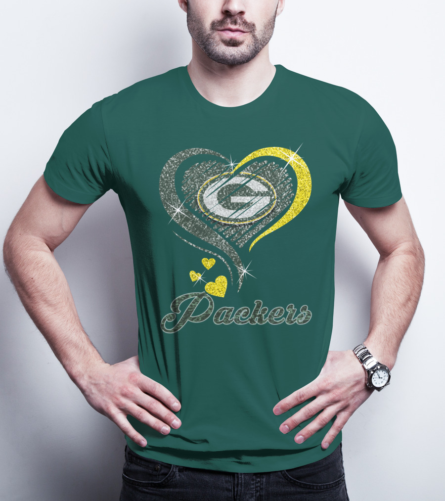 Packers Heart Logo Sparkle T-Shirt