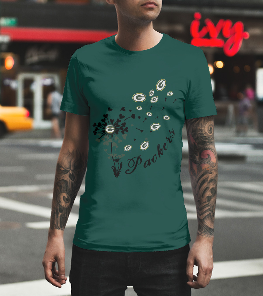 Packers Green Bay Hearts And Blossoms T-Shirt