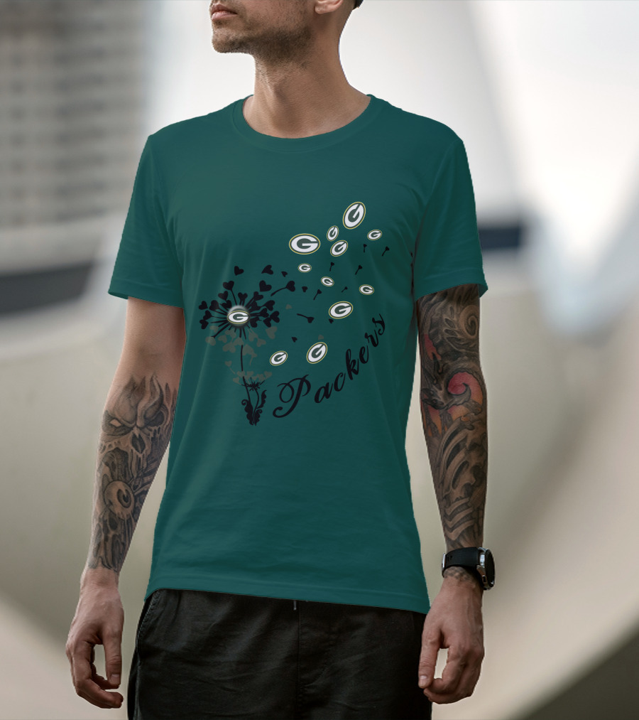 Packers Green Bay Hearts And Blossoms T-Shirt