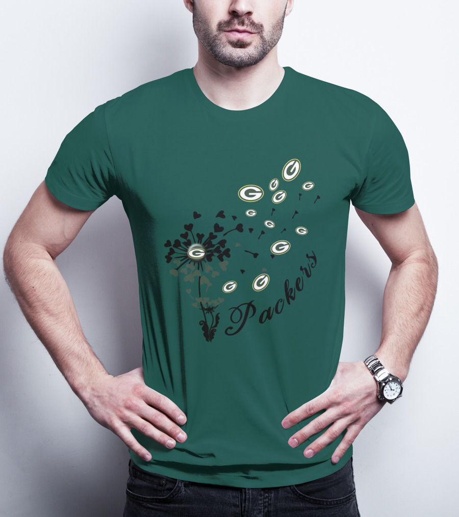 Packers Green Bay Hearts And Blossoms T-Shirt