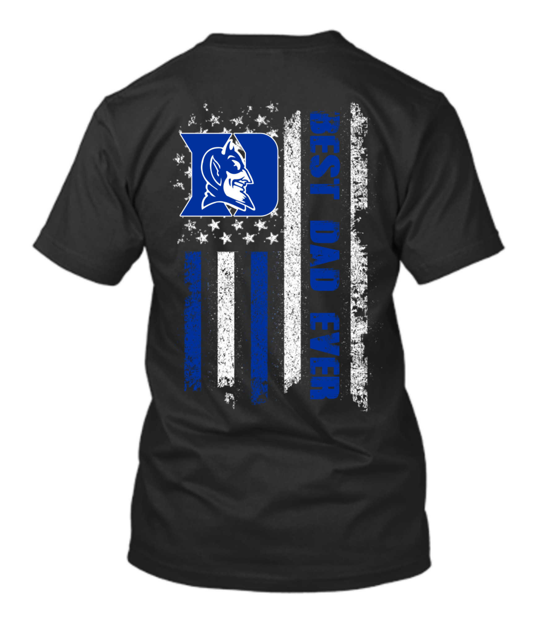 Duke Blue Devils Best Dad Ever American Flag T-Shirt