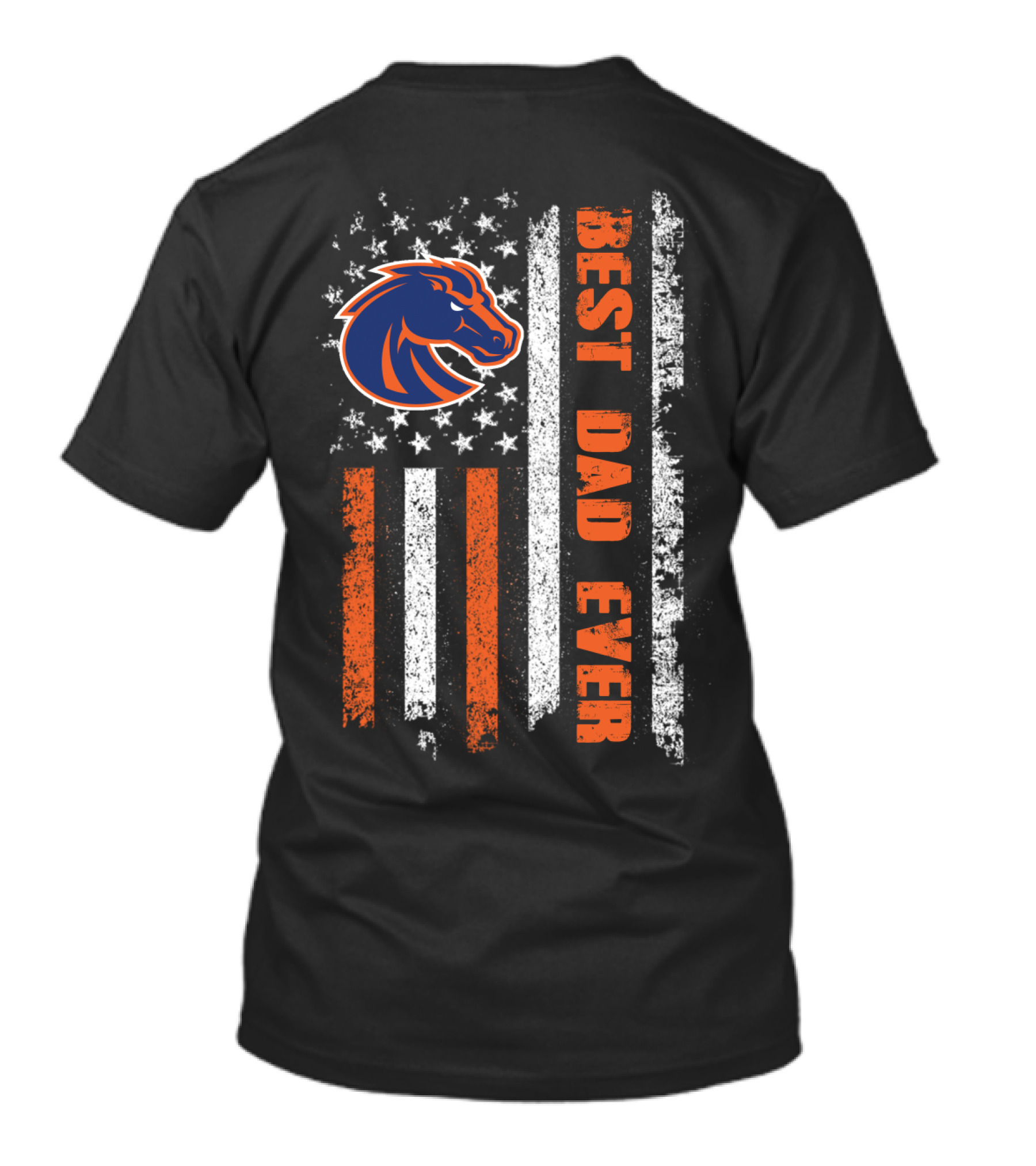 Boise State Broncos Best Dad Ever American Flag T-Shirt
