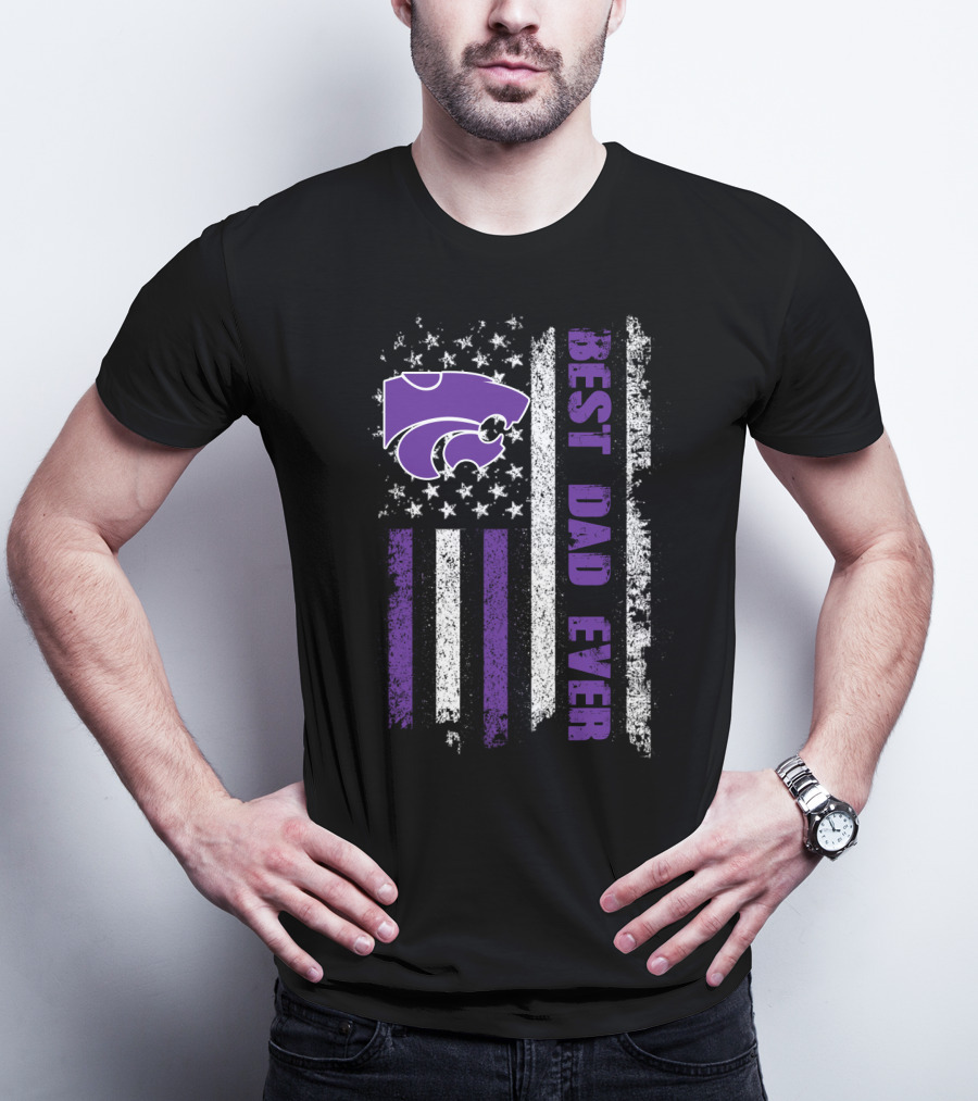 Kansas State Wildcats Best Dad Ever Flag T-Shirt