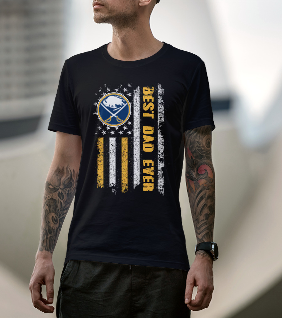 Best Dad Ever Buffalo Sabres Flag T-Shirt