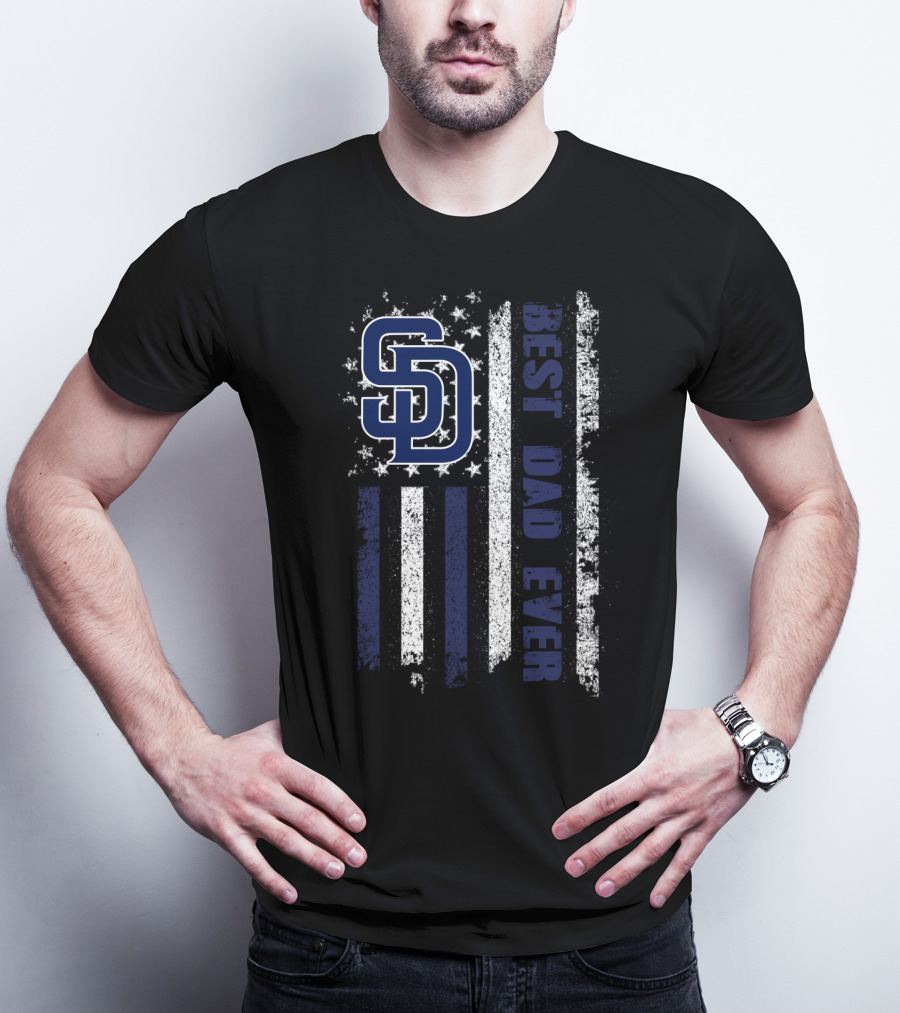 Sd Best Dad Ever American Flag T-Shirt