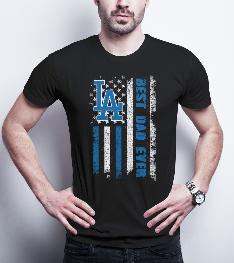 La Best Dad Ever American Flag Evd T-Shirt