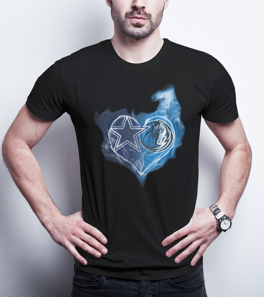 Dallas Cowboys And Dallas Mavericks Heart T-Shirt