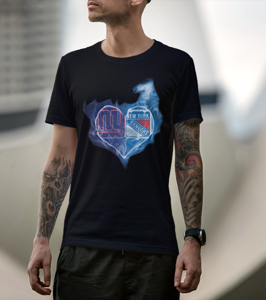 Giants Rangers New York Heart Smoke T-Shirt