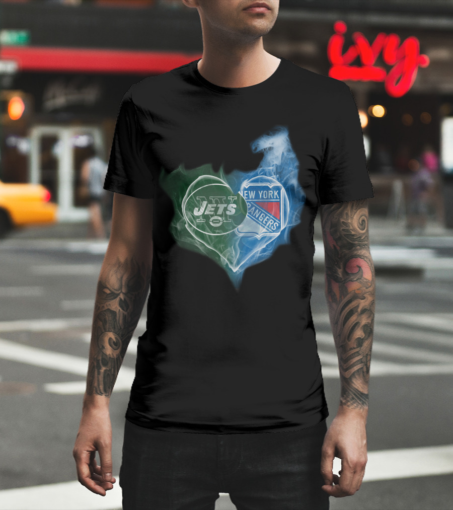 New York Jets Rangers Heart Fusion T-Shirt