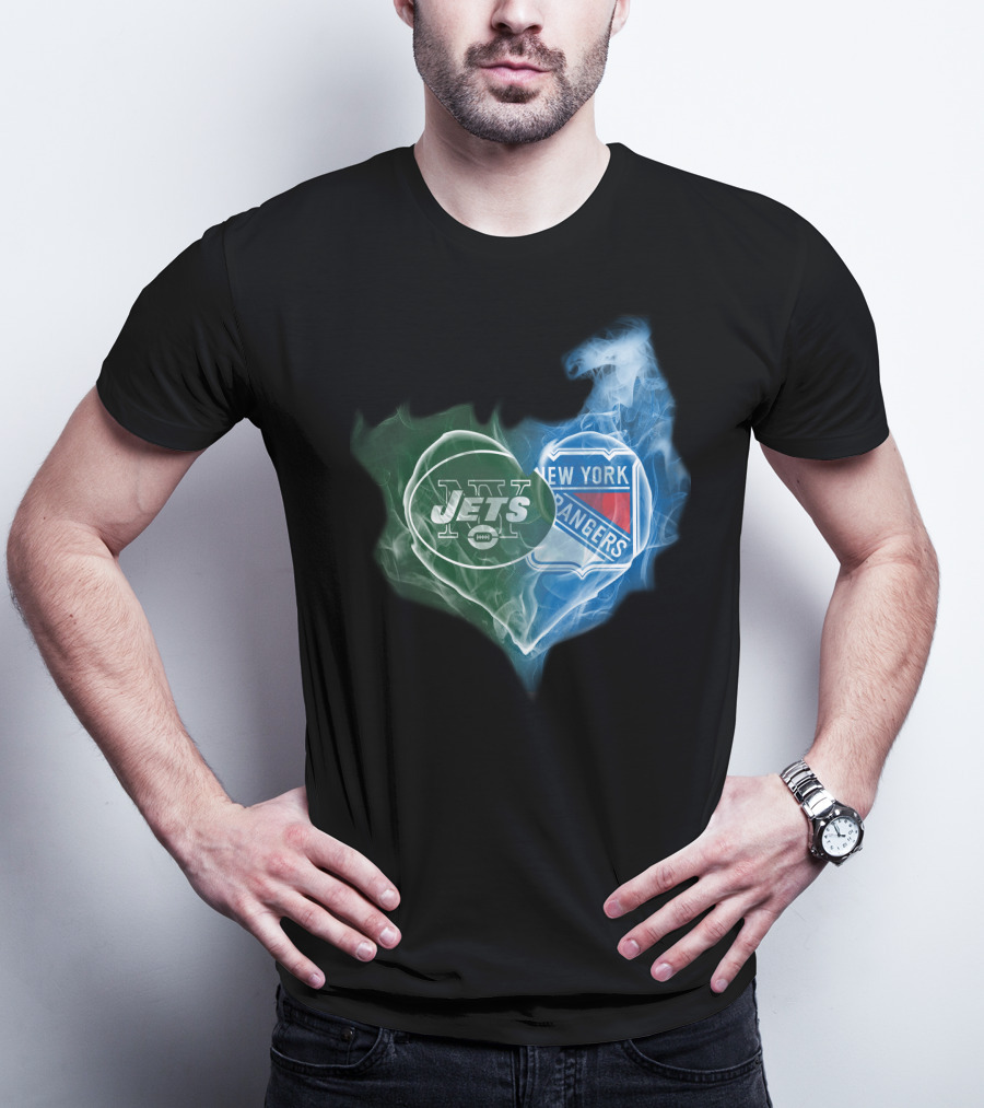 New York Jets Rangers Heart Fusion T-Shirt