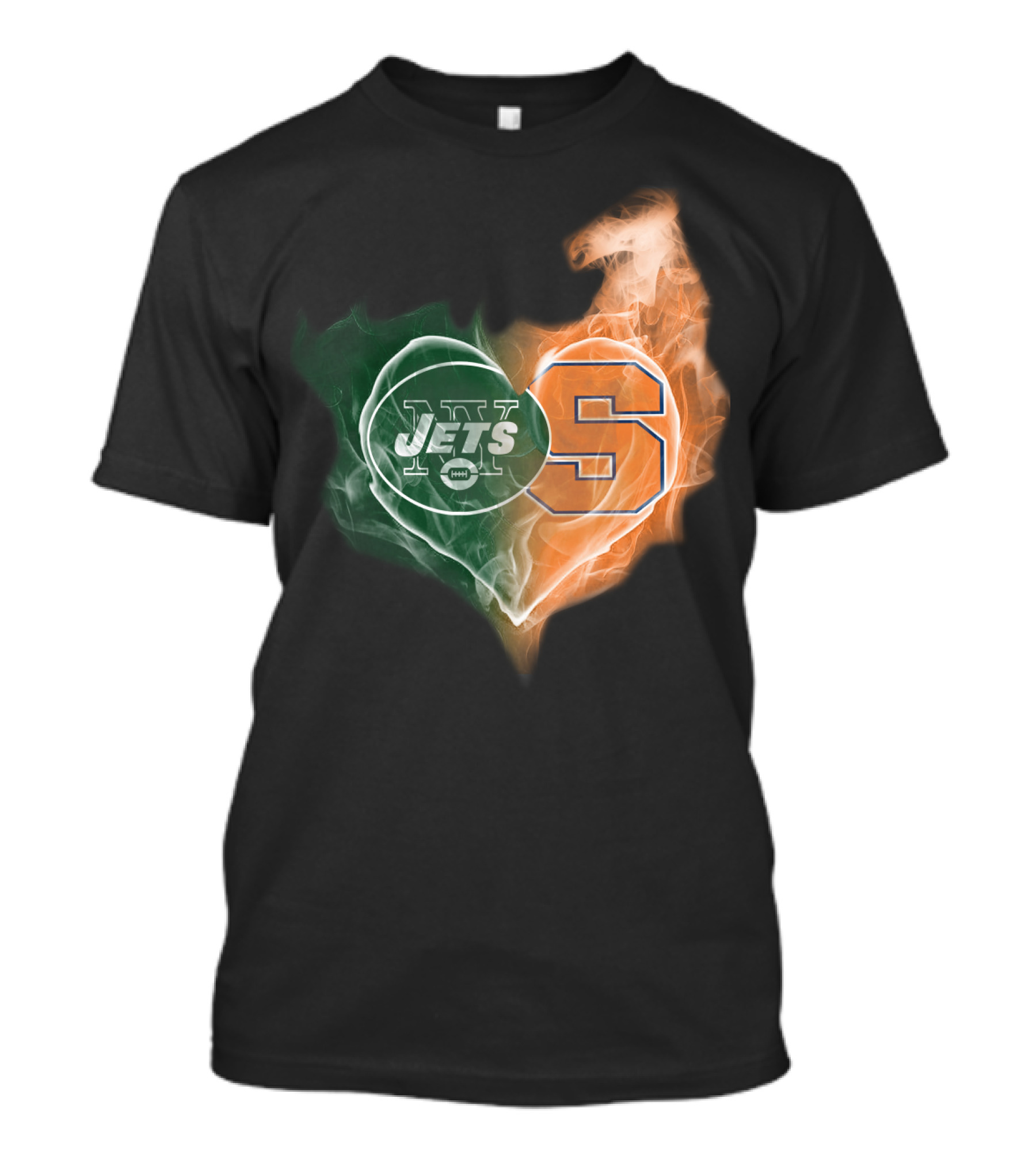 New York Jets Syracuse Orange Heart T-Shirt