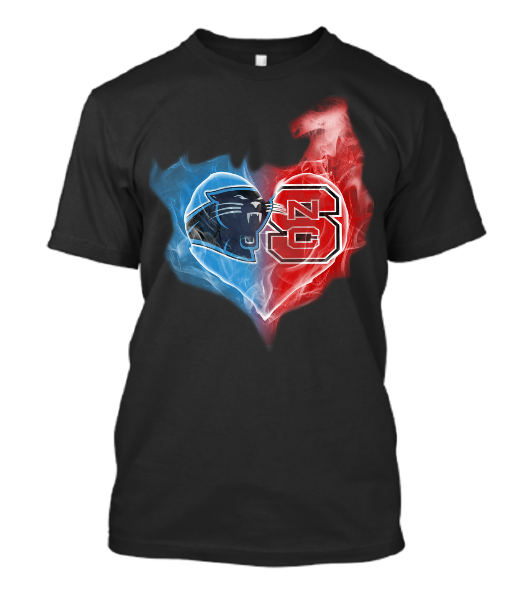 Panthers And Nc State Heart Blend T-Shirt