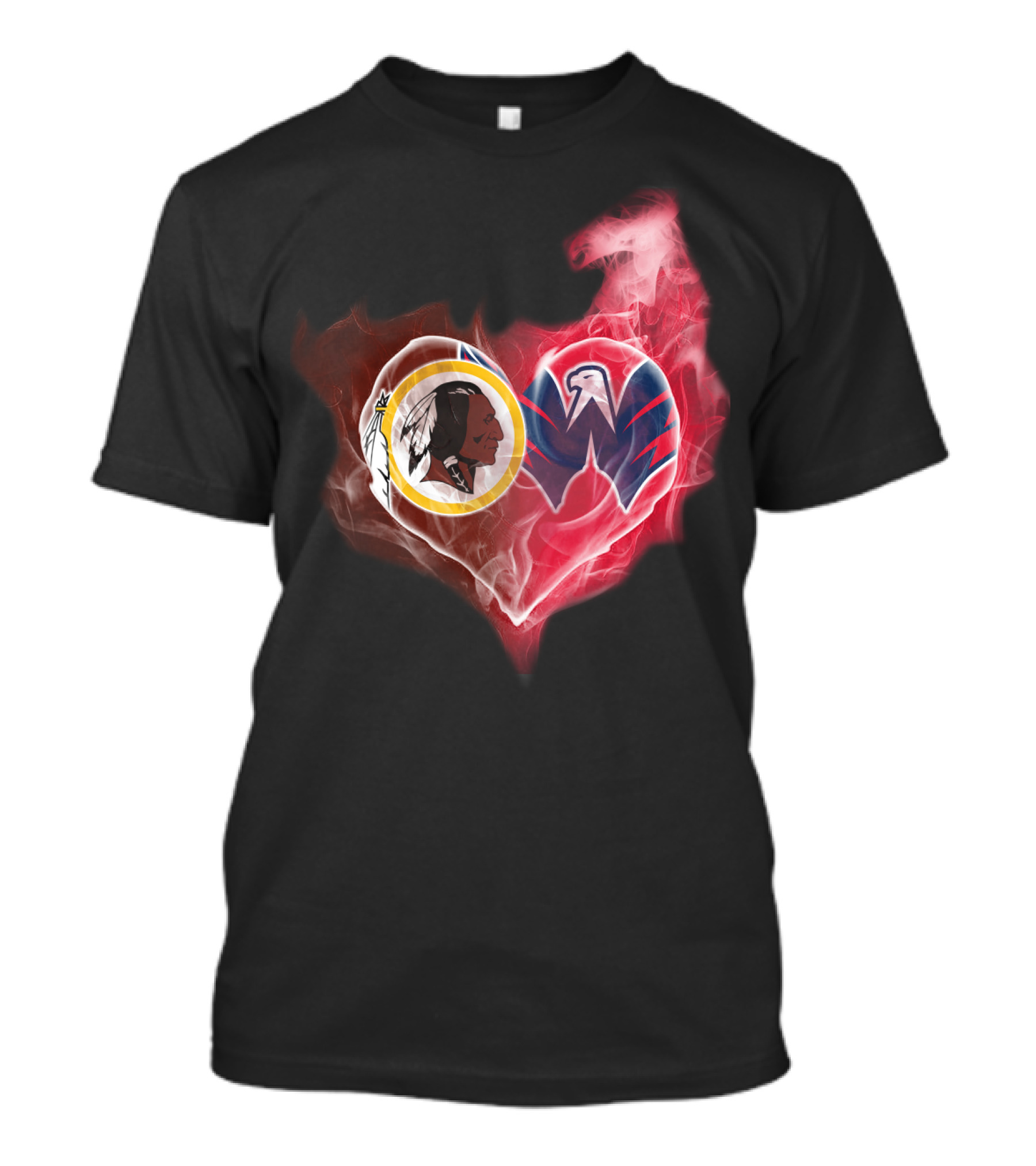 Washington Redskins And Wizards Heart Symbol T-Shirt