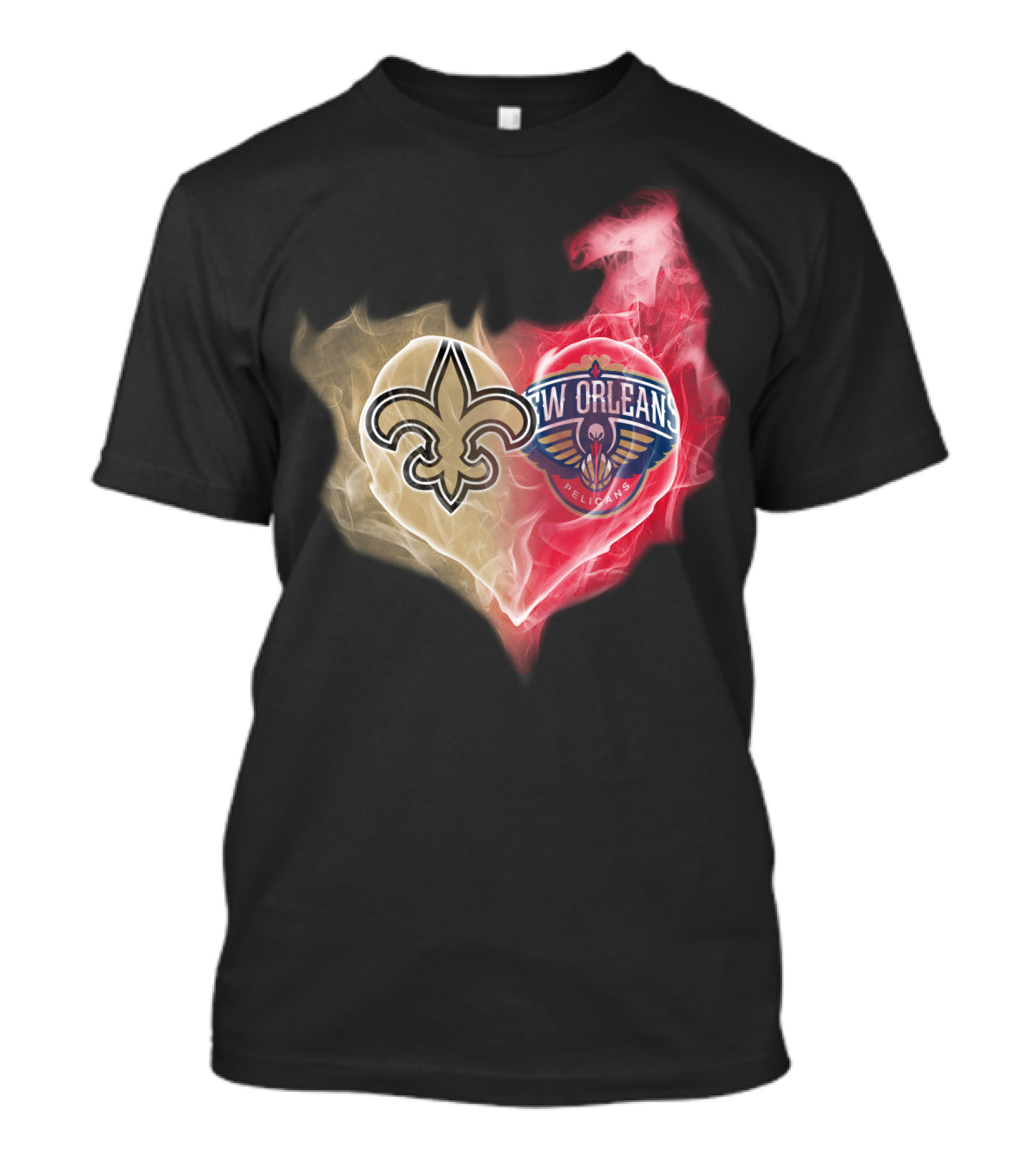 New Orleans Saints Pelicans Heart T-Shirt