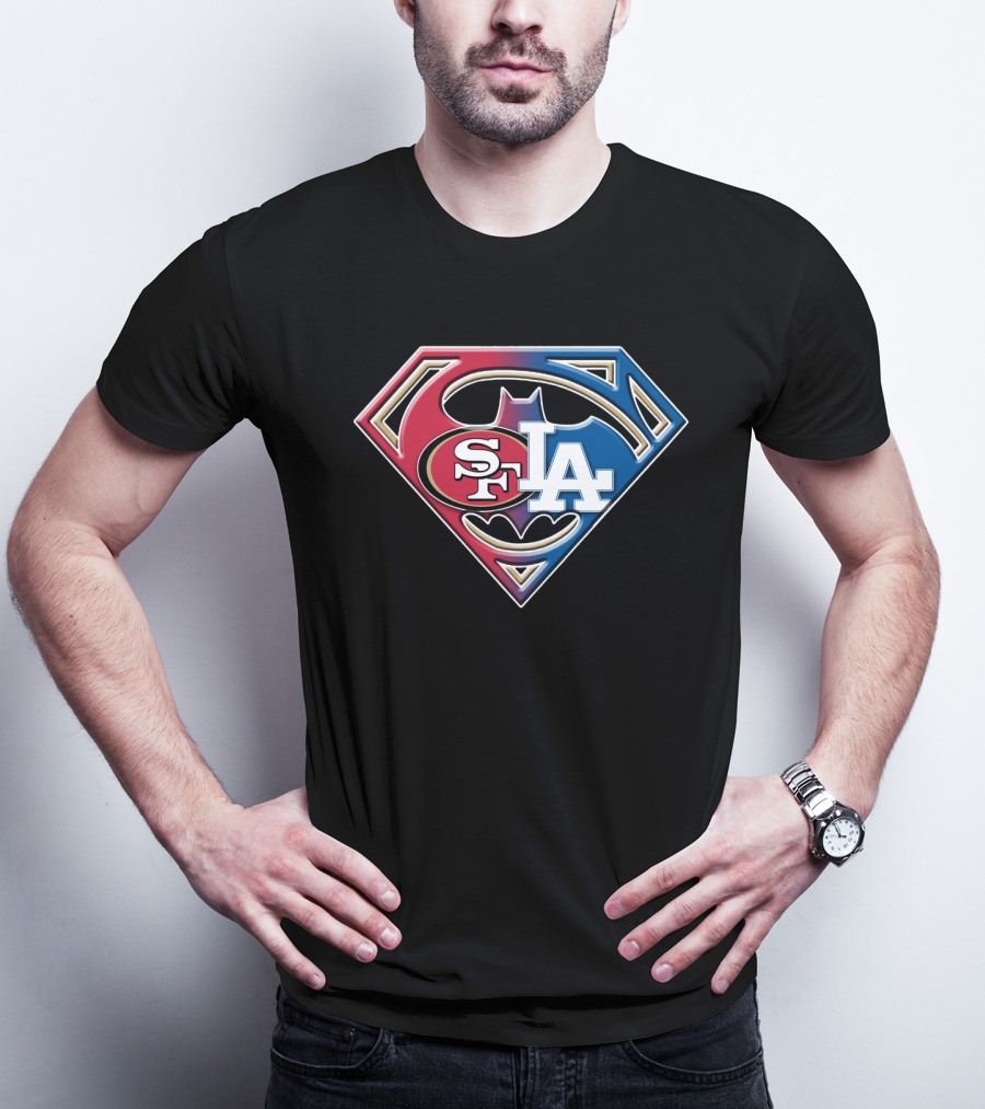 Sf 49ers La Dodgers Bat 002 Superhero T-Shirt