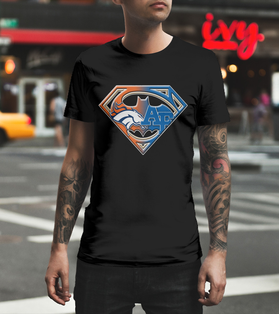 Denver Broncos Air Force Batman Superhero Shield Logo Bat 015 T-Shirt